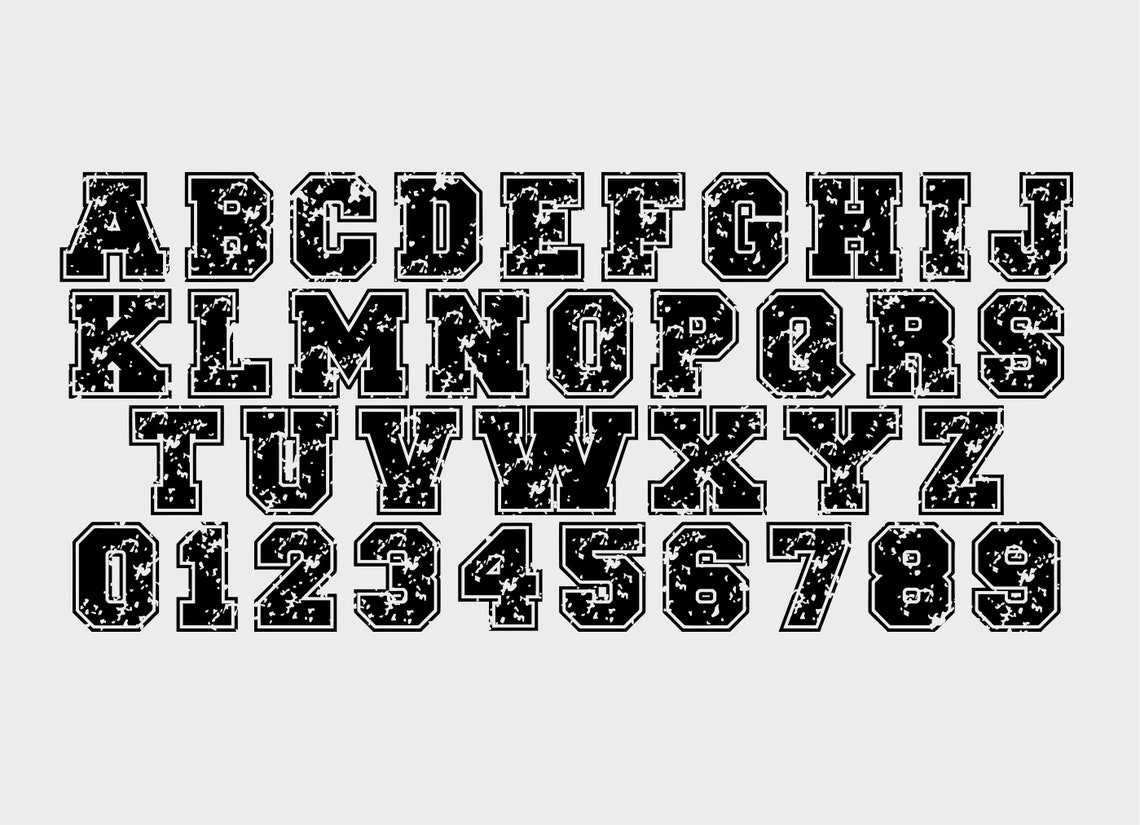 Varsity Font Svg College Font Svg Sport Alphabet Varsity - Etsy