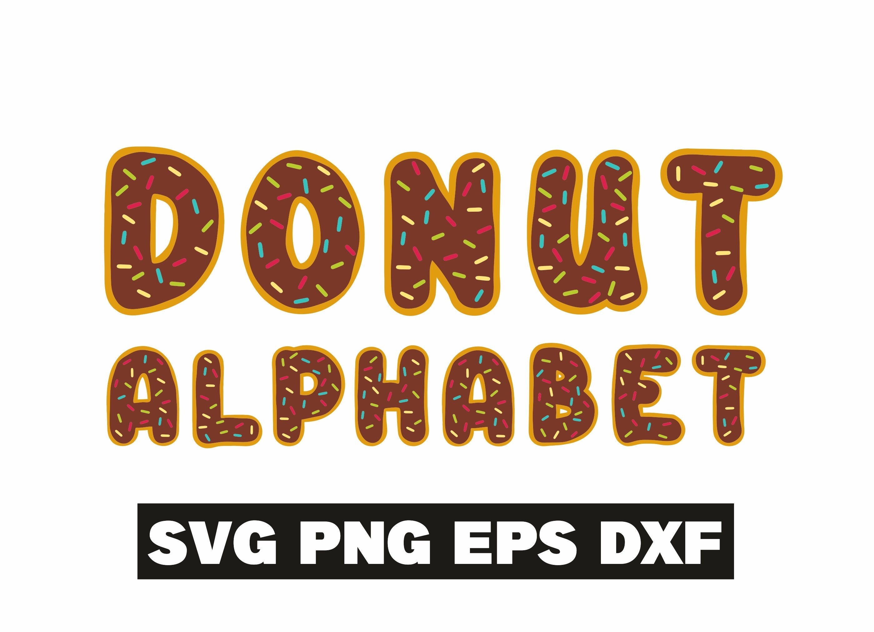 Donut font svg donuts alphabet donut svg kids font svg kid | Etsy