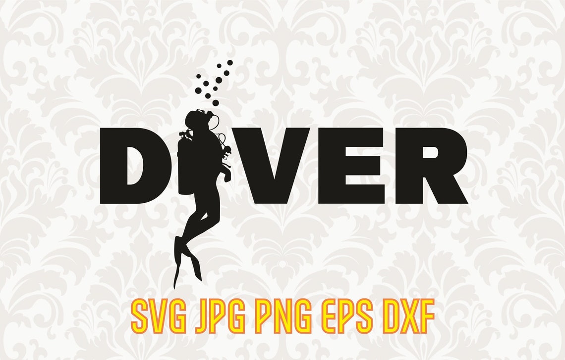 Scuba Diver Svg Vector Diving Png Diver Clipart Underwater - Etsy