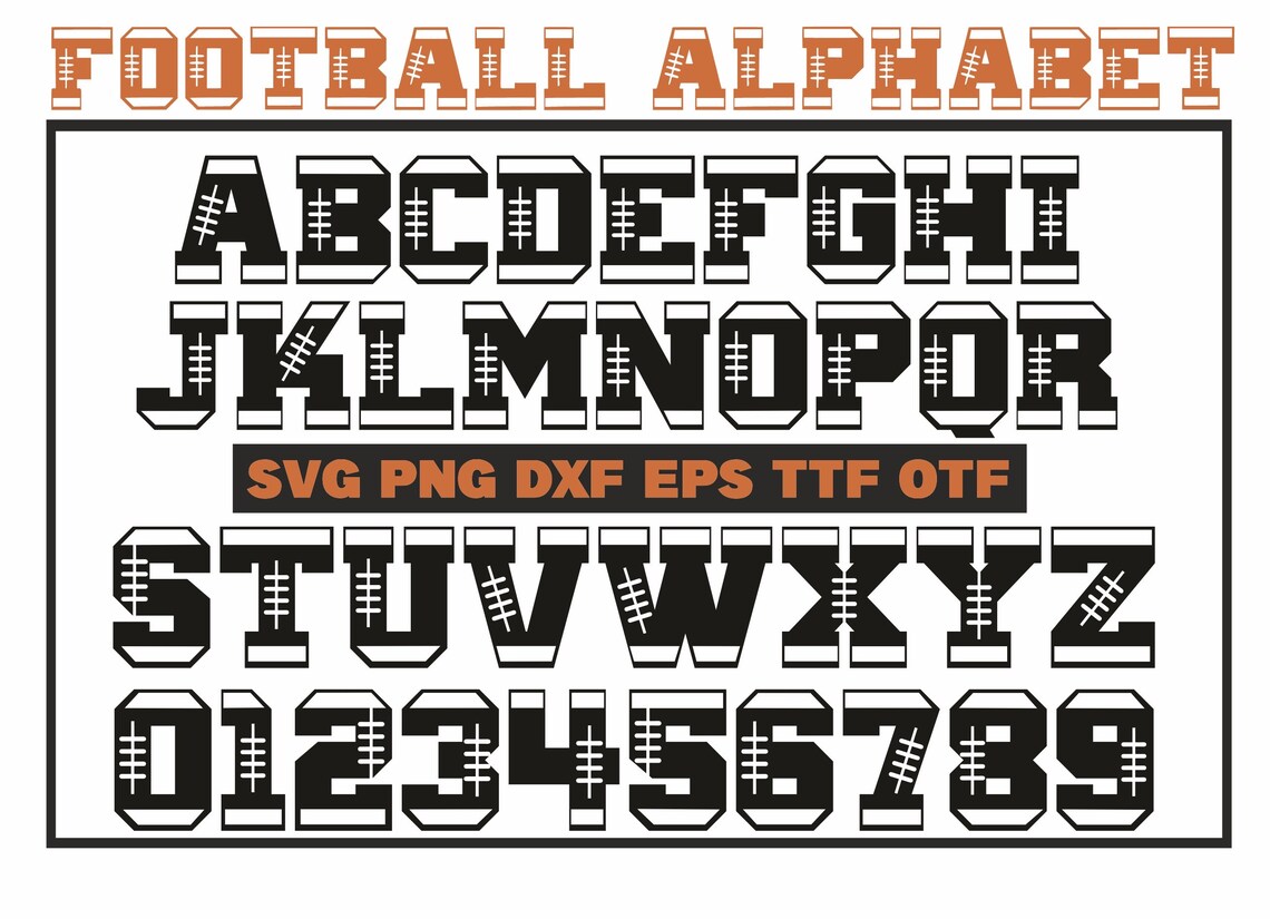 American Football Font Svg Football Alphabet Football | Etsy