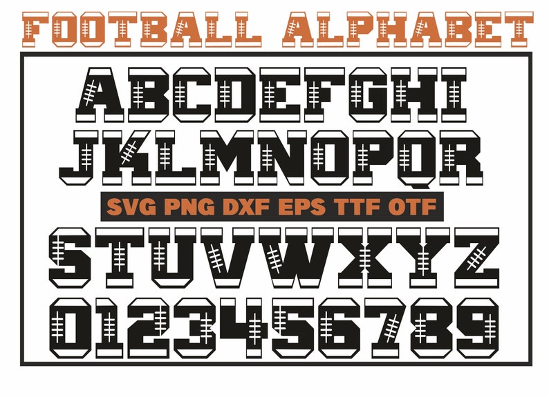 American Football Font Svg Football Alphabet Football | Etsy
