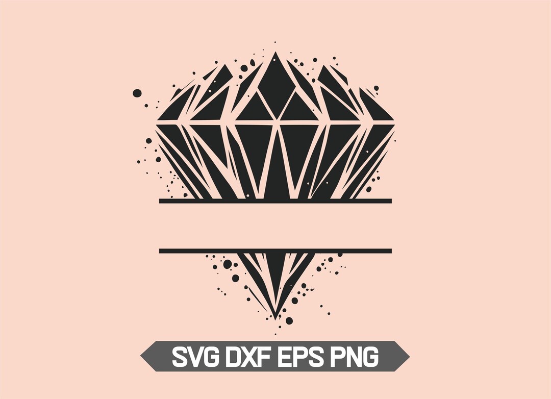 Split Diamond Svg, Wedding Monogram, Crystal Svg, Vector Diamond ...