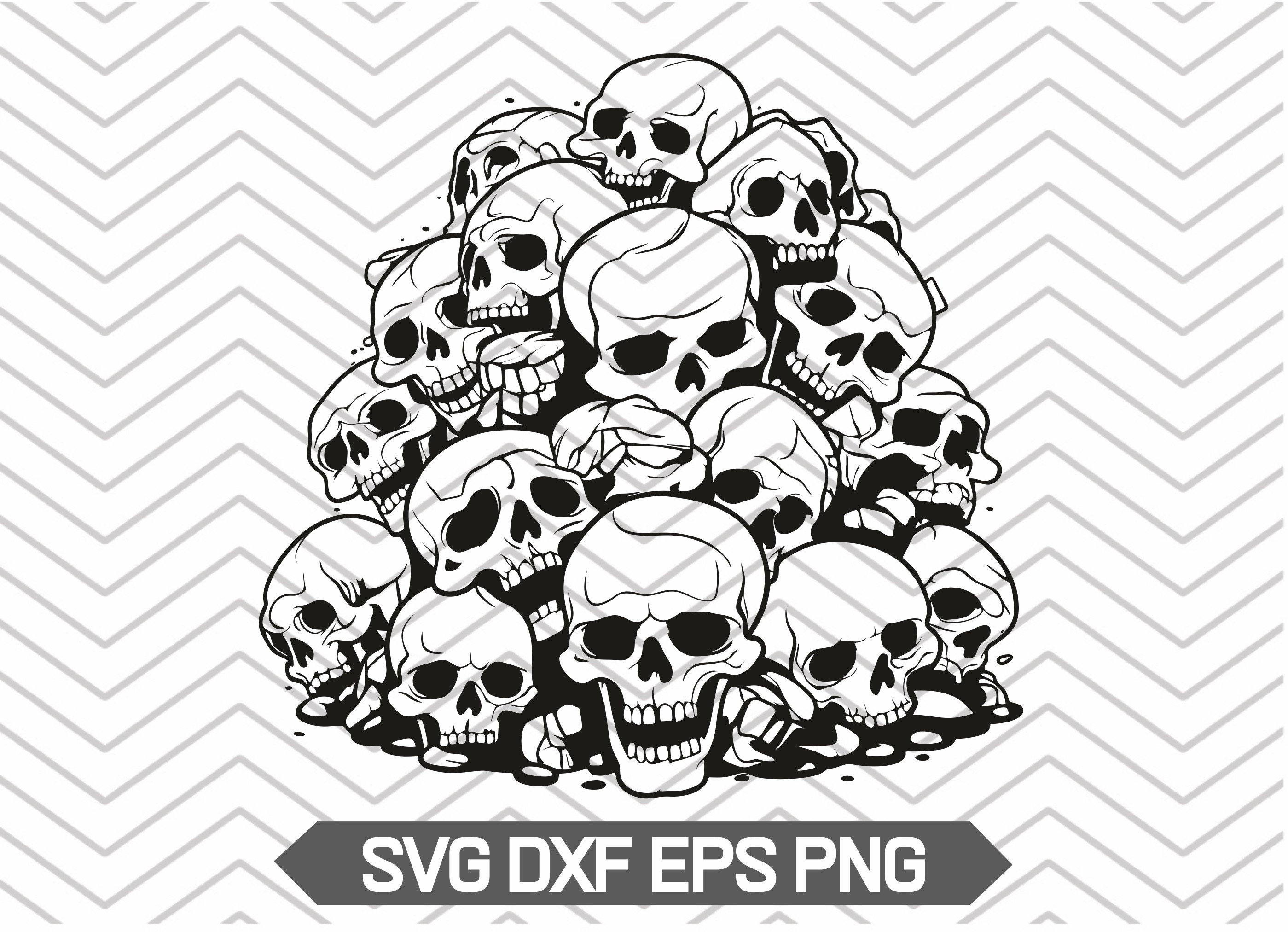 Pile Of Skulls Stencil