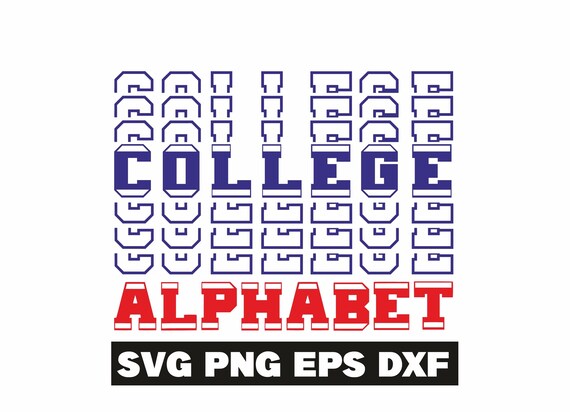 Stacked Font Svg Mirror Font Svg College Font Svg Sport | Etsy