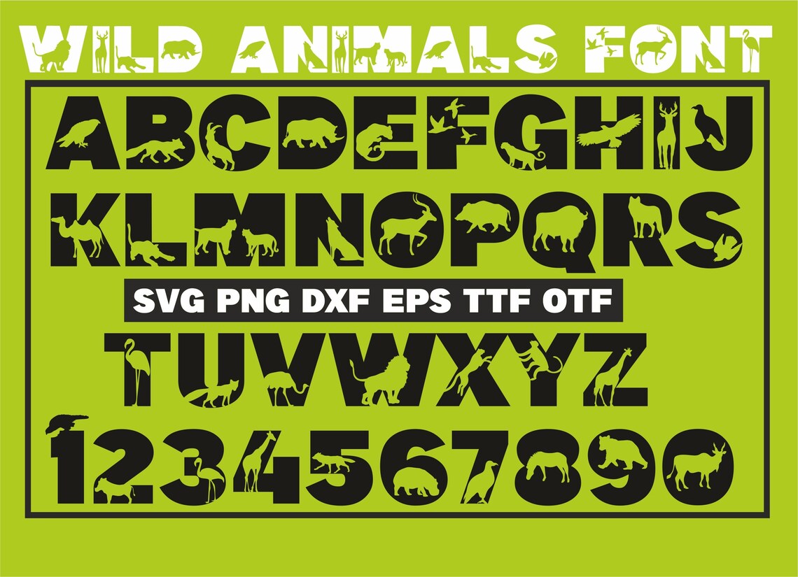 Wild Life Font Wild Alphabet Wild Letters Safari Font - Etsy