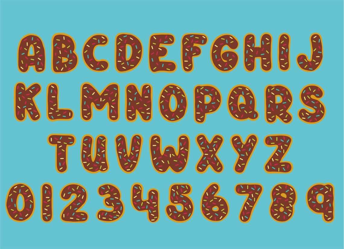Donut Font Svg Donuts Alphabet Donut Svg Kids Font Svg Kid - Etsy