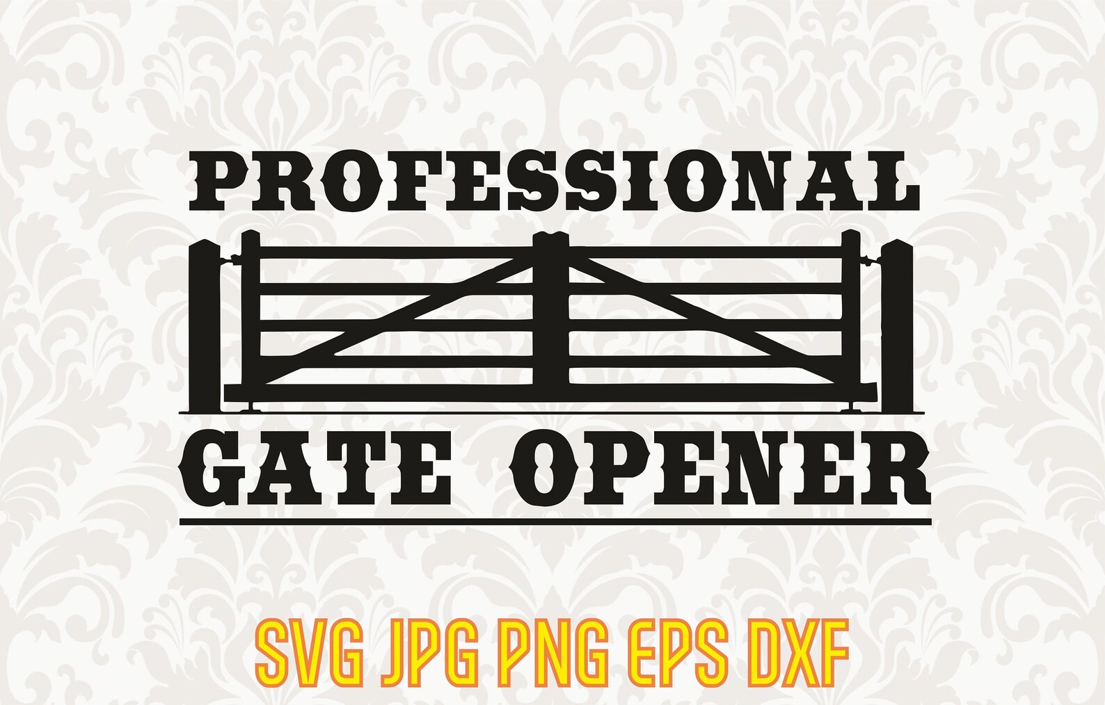 Professional gate opener svg security guard print gate | Etsy