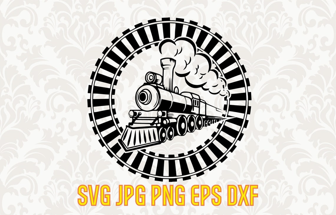 Railroad Svg Vector Train Silhouette Digital Transportation - Etsy