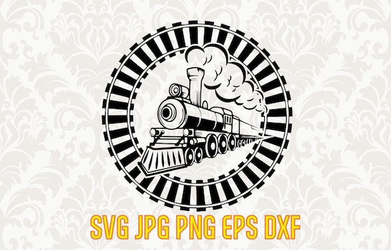 Railroad Svg Vector Train Silhouette Digital Transportation | Etsy