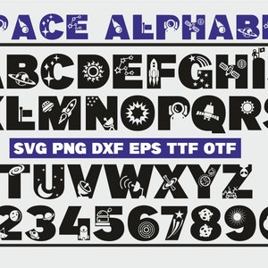Space Font Svg, Space Alphabet, Space Letters, Cosmic Font Svg, Nursery ...