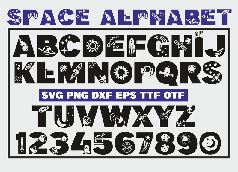 Space Font Svg Space Alphabet Space Letters Cosmic Font - Etsy