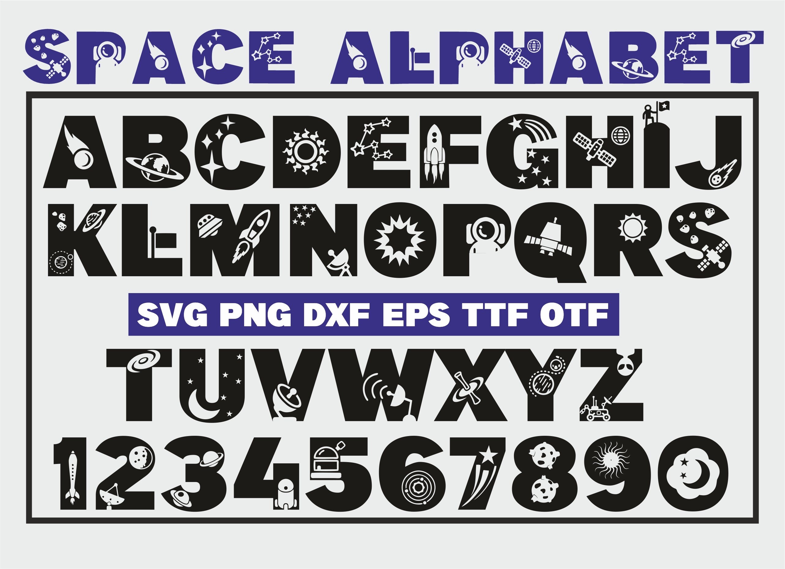 Space Font Svg Space Alphabet Space Letters Cosmic Font - Etsy
