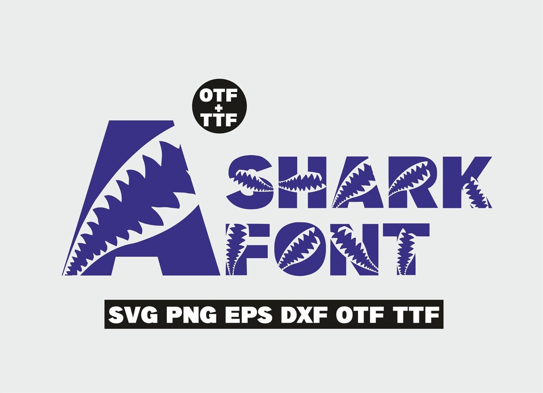 Shark Font Svg, Shark Alphabet, Shark Birthday Svg, Ocean Font, Shark ...