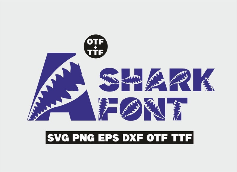 Shark Font Svg Shark Alphabet Shark Birthday Svg Ocean | Etsy