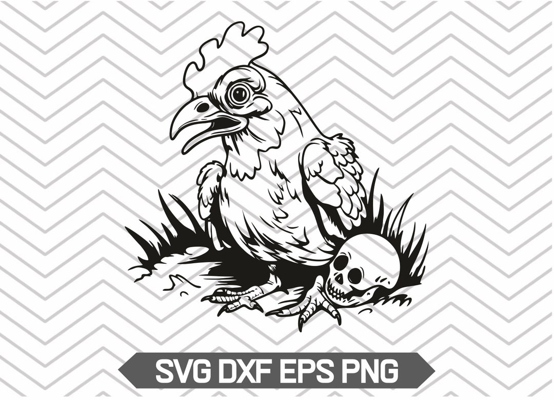Horror Chicken Svg Angry Chicken Clipart Killer Bird Svg - Etsy
