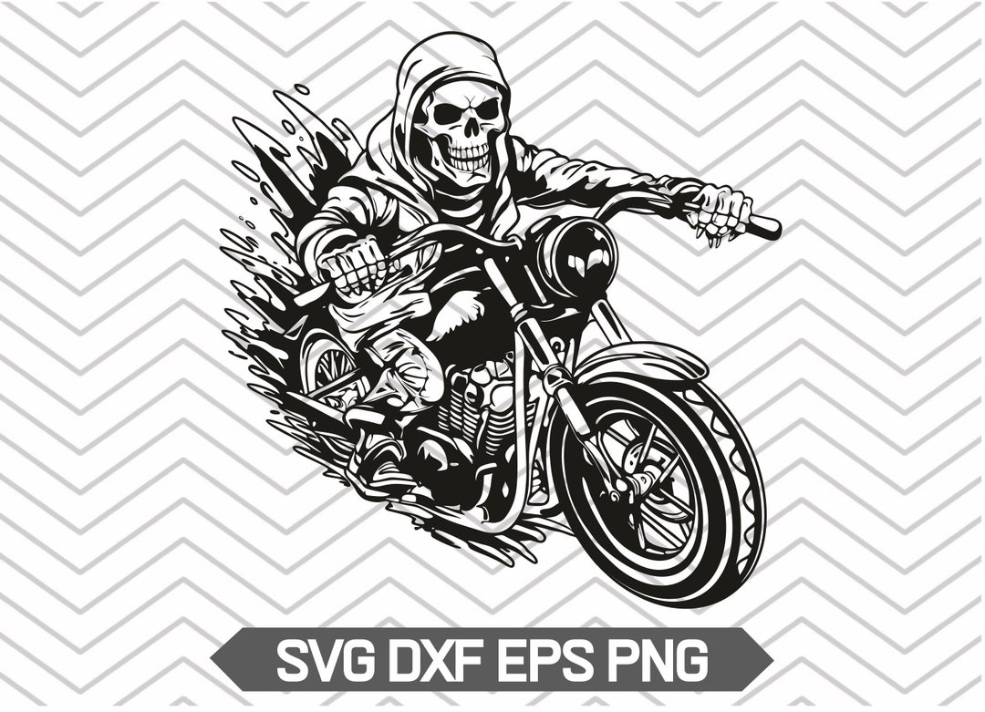 Biker Svg, Biker Skeleton Svg, Motorcycle Svg, Motorbike Clipart ...