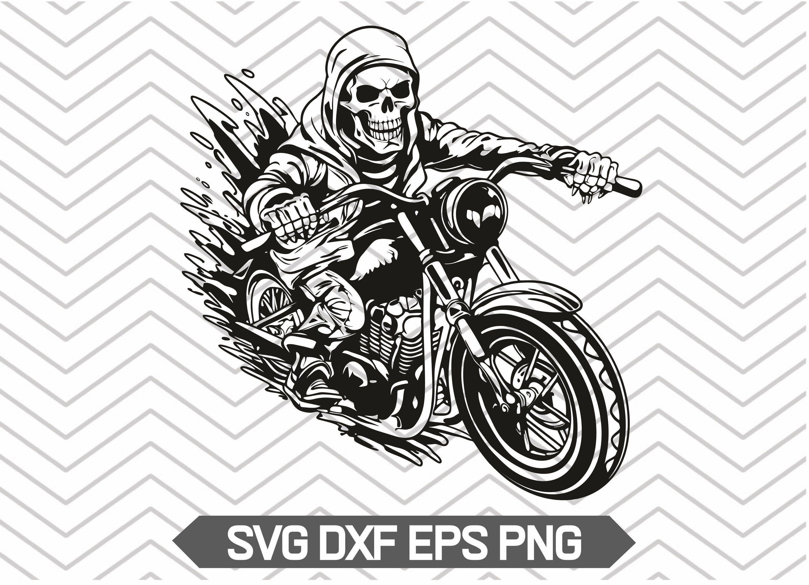 Biker Svg, Biker Skeleton Svg, Motorcycle Svg, Motorbike Clipart ...