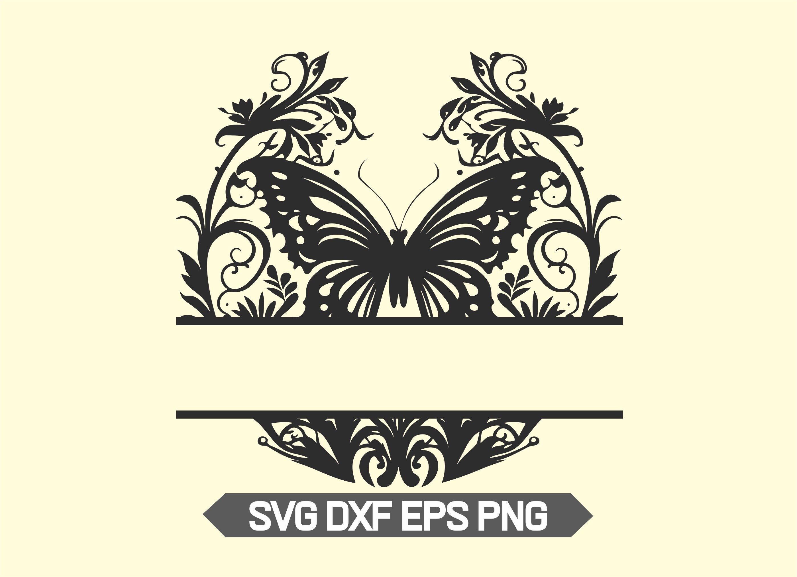 Split Butterfly Svg Custom Butterflies Monogram Vector - Etsy