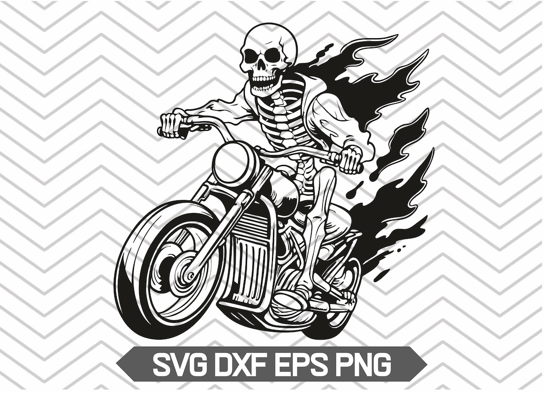 Biker Svg, Biker Skeleton Svg, Motorcycle Svg, Motorbike Clipart ...