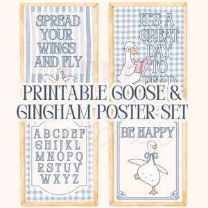 Pastel Gingham Silly Goose Classroom Posters: Coquette Preppy Decor for ...