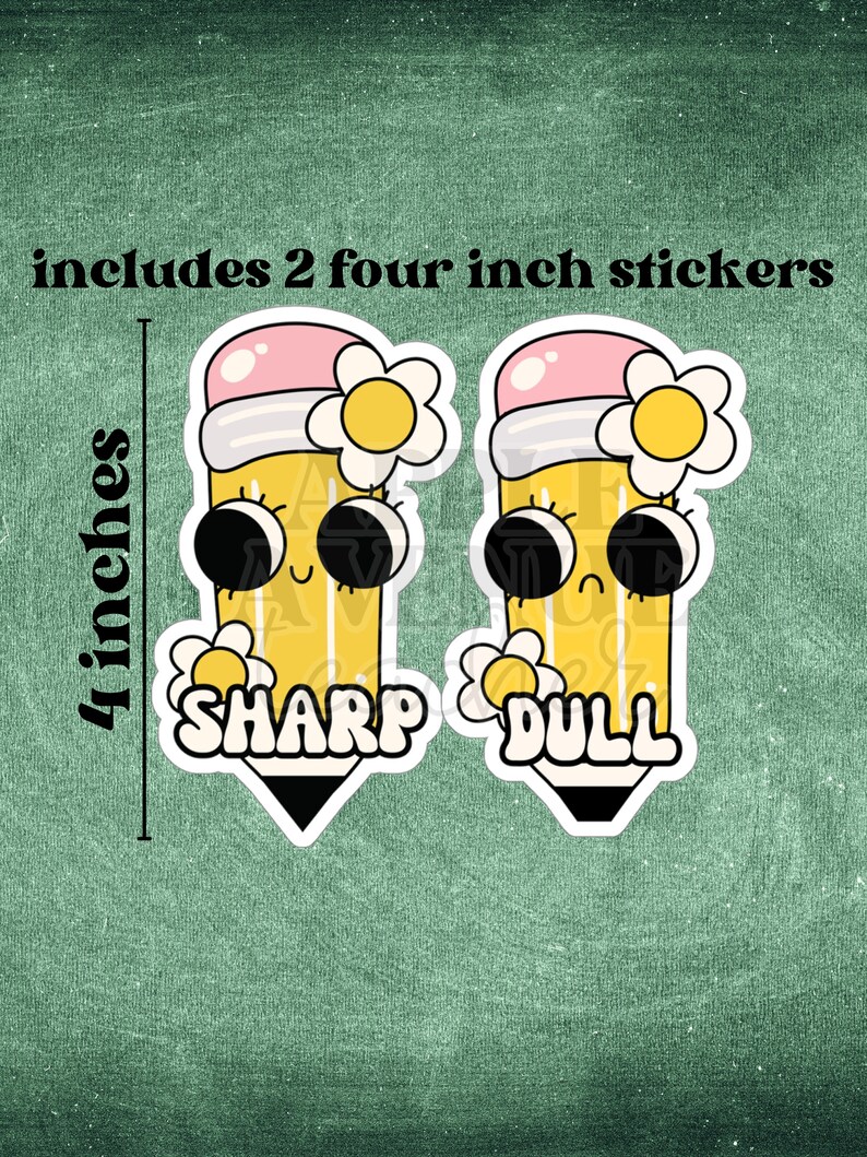Sharp Dull Pencil Stickers for Teachers Back to School Labels Pencil ...