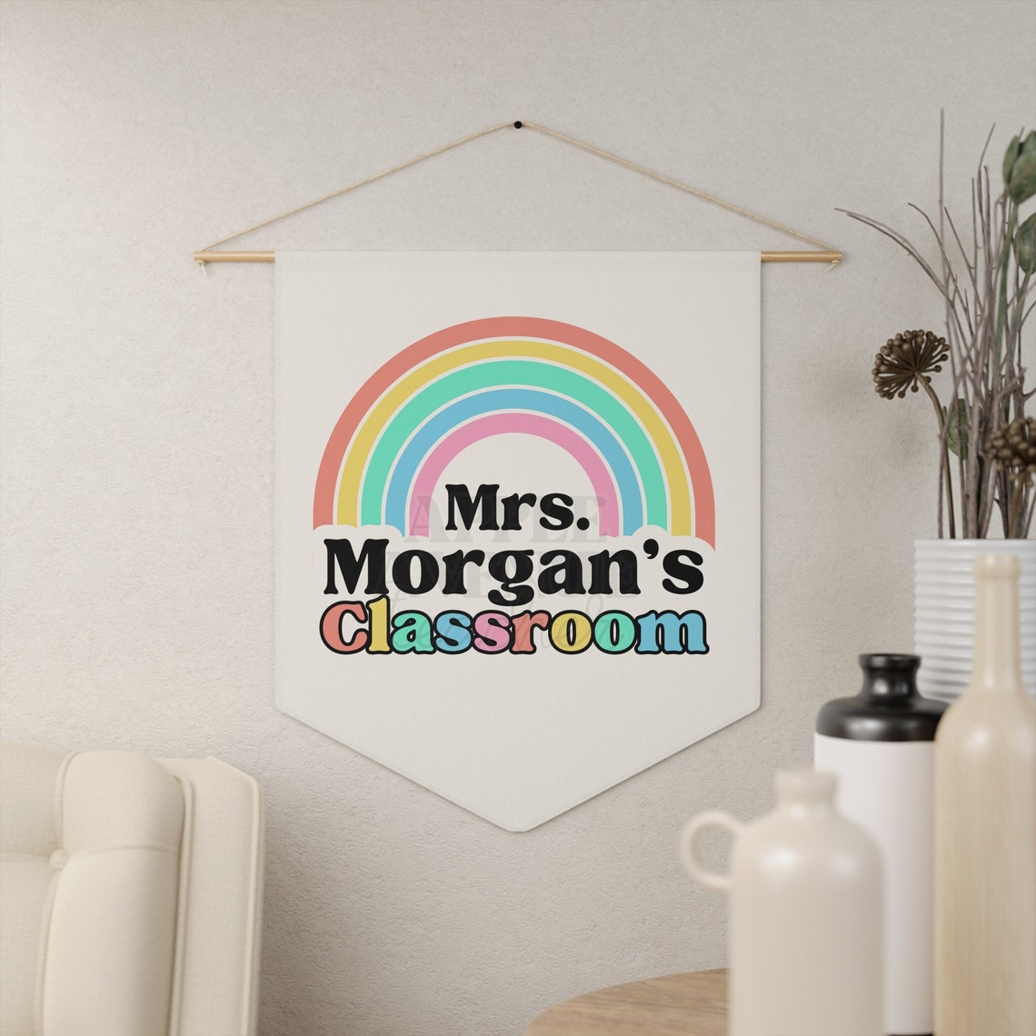 Custom Classroom Door Hanger Personalized Teacher Classroom Pennant ...