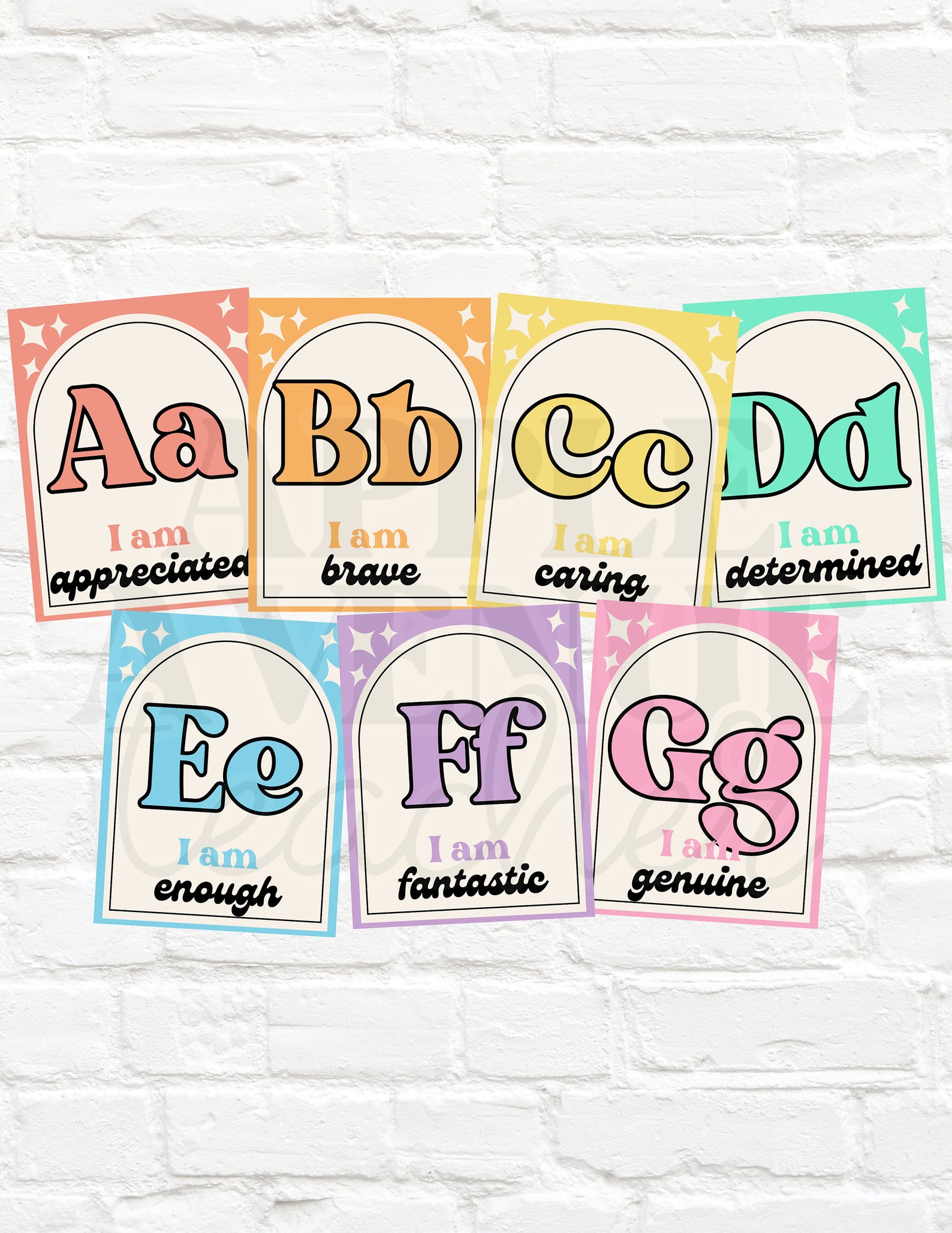Alphabet Posters Retro Classroom Decor SEL Posters for Teachers Back to ...