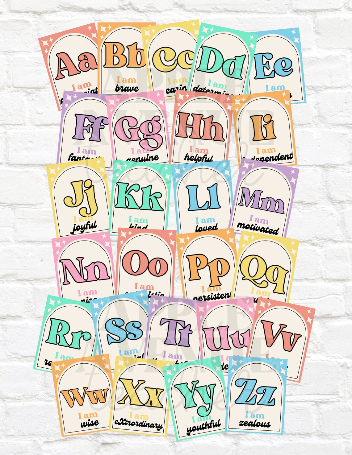 Alphabet Posters Retro Classroom Decor SEL Posters for Teachers Back to ...