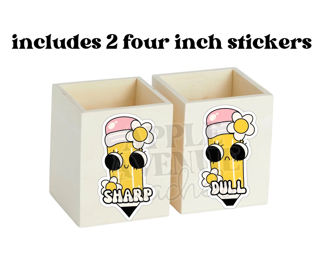 Sharp Dull Pencil Stickers for Teachers Back to School Labels Pencil ...