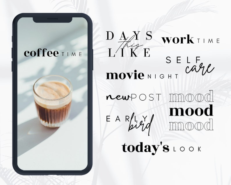 80 Instagram Story Stickers, Daily Stickers, Black and White ...