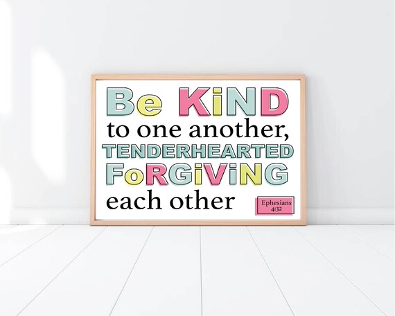 Ephesians 4:32 Bible Verse Print Wall Art Scripture Printable | Etsy