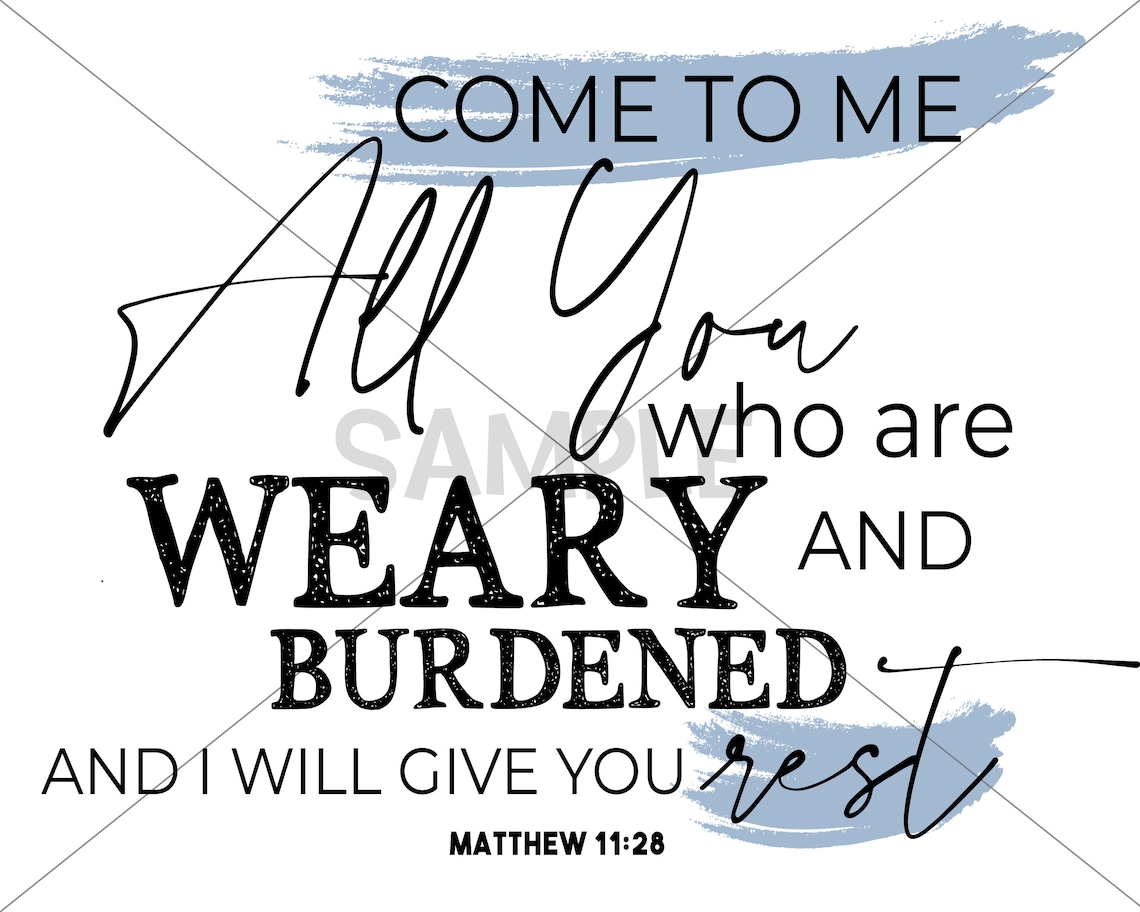 Matthew 11:28 Bible Verse Printable Wall Art Scripture Print INSTANT ...