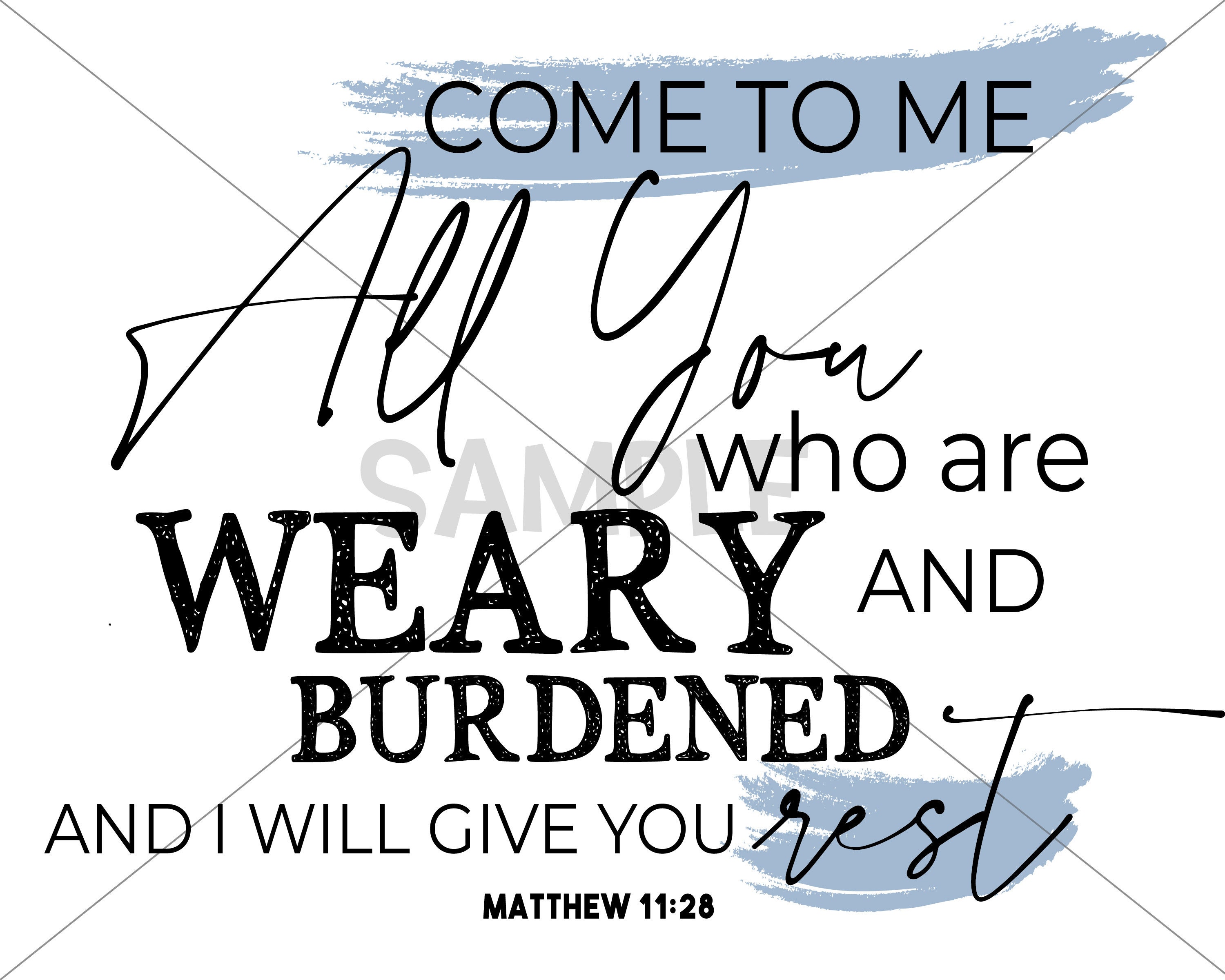 Matthew 11:28 Bible Verse Printable Wall Art Scripture Print INSTANT ...