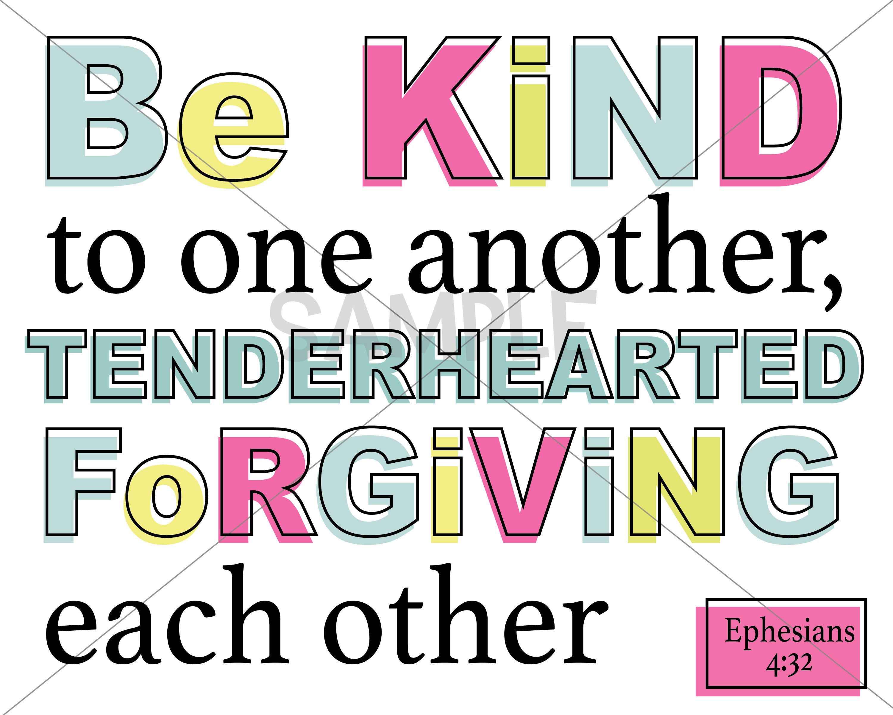 Ephesians 4:32 Bible Verse Print Wall Art Scripture Printable INSTANT ...