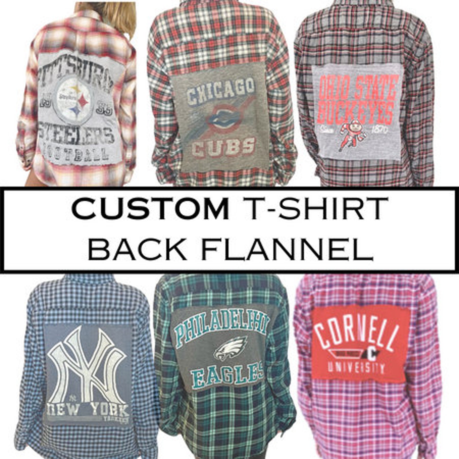 Custom Vintage T-shirt Back Flannel, College Apparel, College Shirt ...