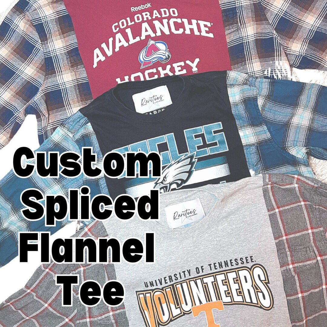 Custom Vintage Spliced Flannel Shirt, College Apparel, College Shirt ...