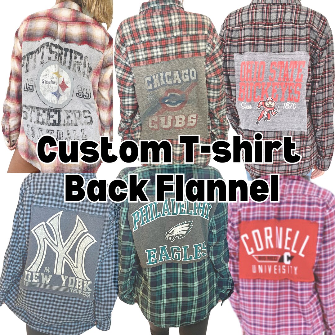 Custom Vintage T-shirt Back Flannel College Apparel College - Etsy