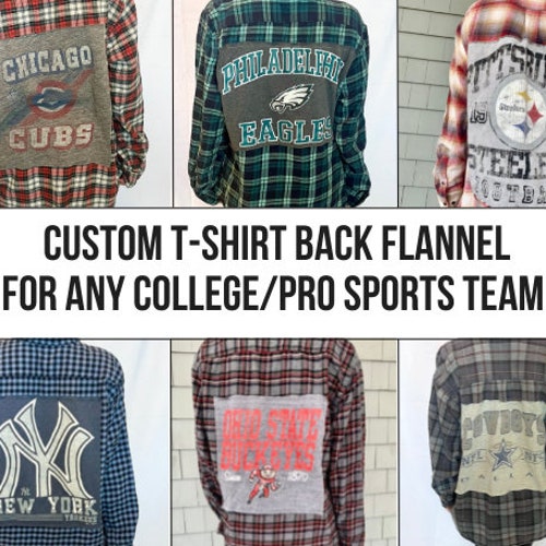 Custom Vintage T-shirt Back Flannel Game Day Shirt Sports - Etsy