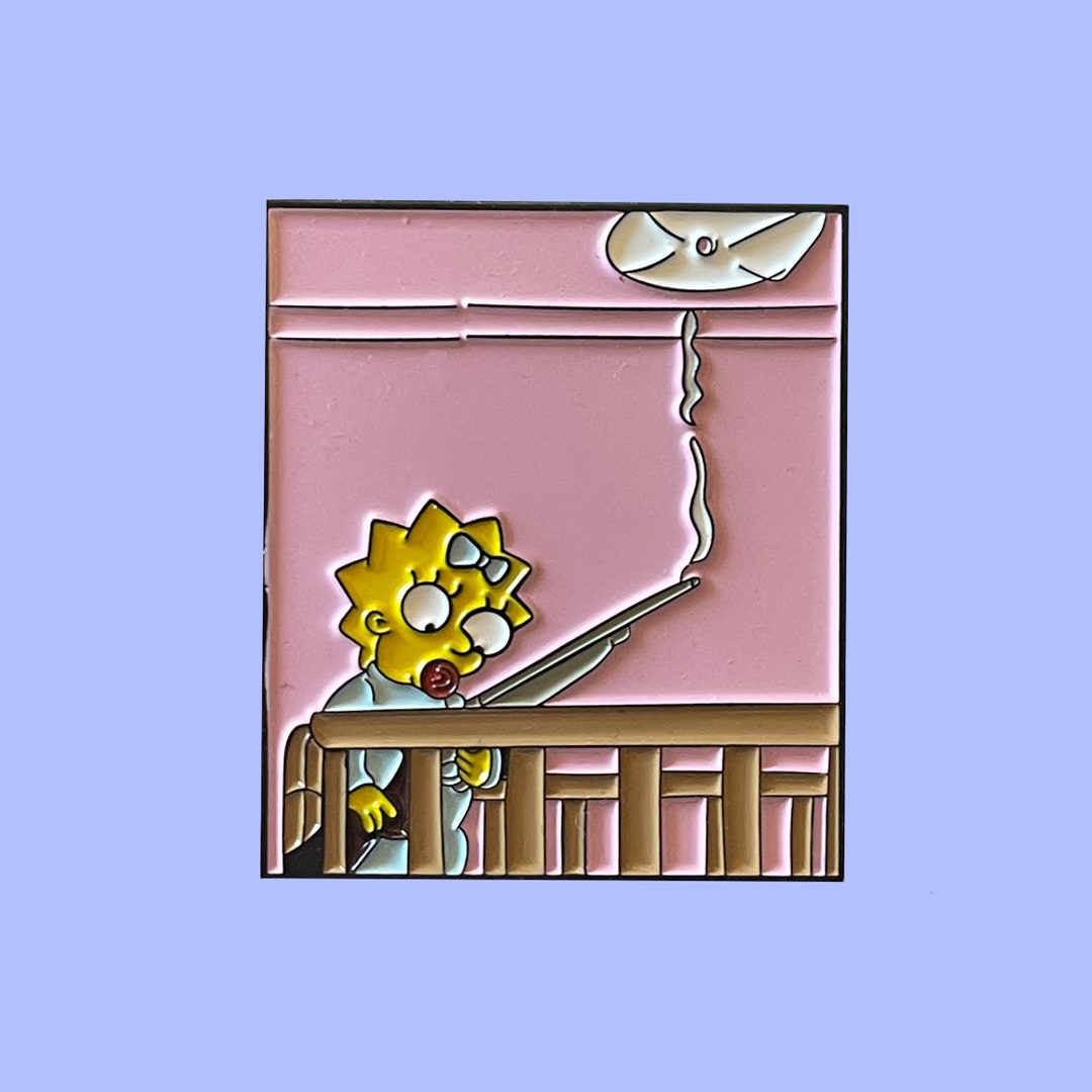 The Simpsons Maggie With a Shotgun 1.5" Enamel Pin - Etsy