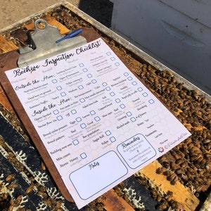 Beige Honeycomb Beehive Inspection Checklist ~ Beekeeping Notes ~ Honey ...