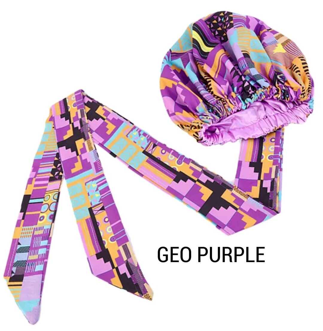 Satin Lined Bonnet, Head Wrap for Women, African Print Satin Bonnet ...