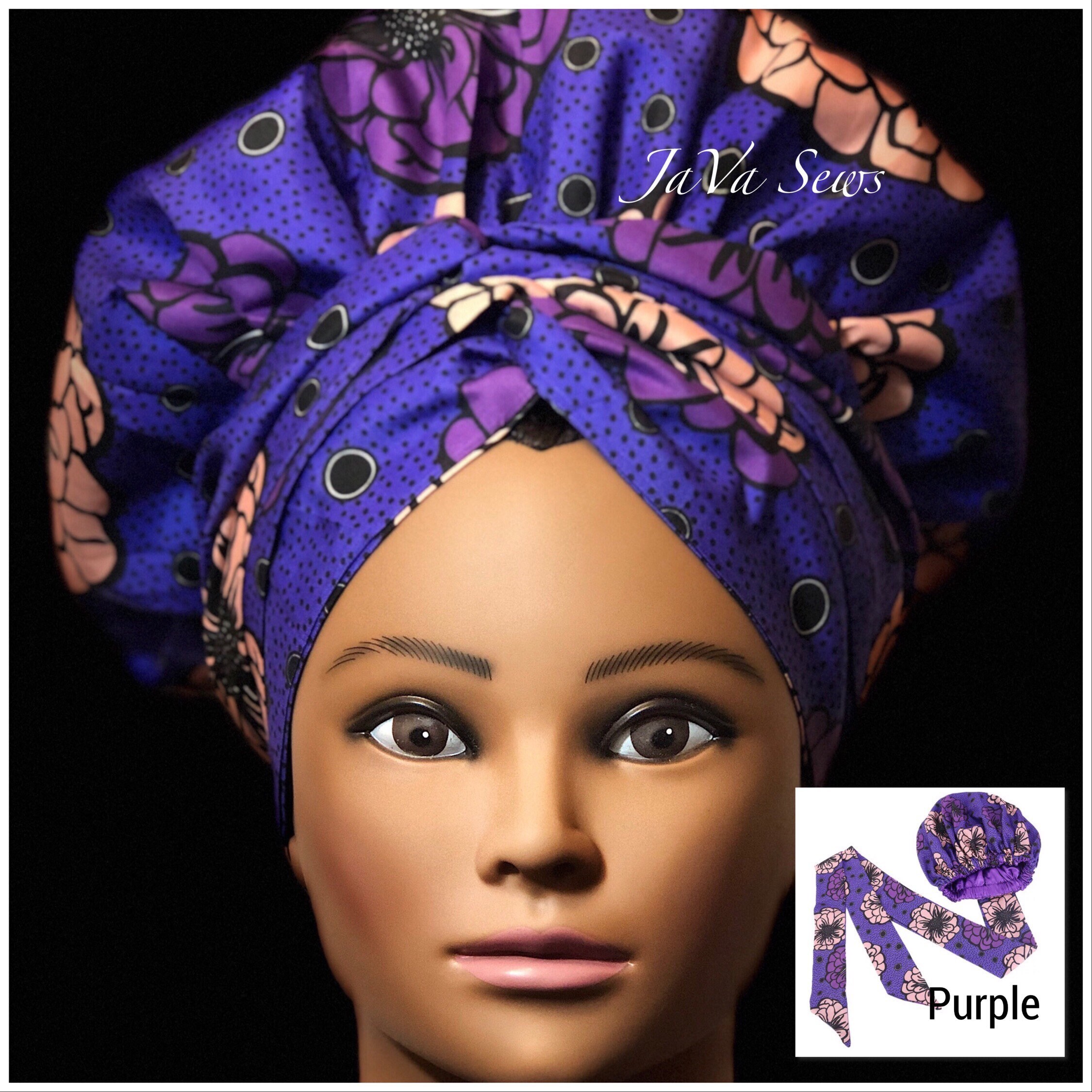 Satin Lined Bonnet Head Wrap for Women African Print Satin - Etsy Canada