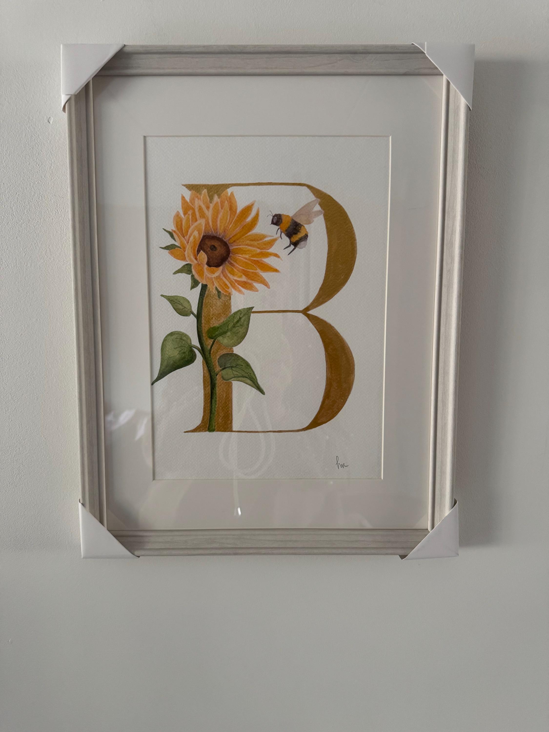 Handmade Original Watercolour Alphabet Letter B for Bee. I Can Make Any ...