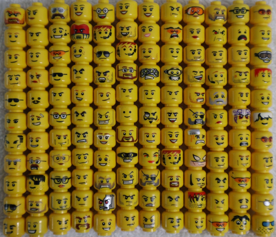 Lego Minifigure Body Parts Set: (20x) Piece Lot Head, Torso, Legs ...