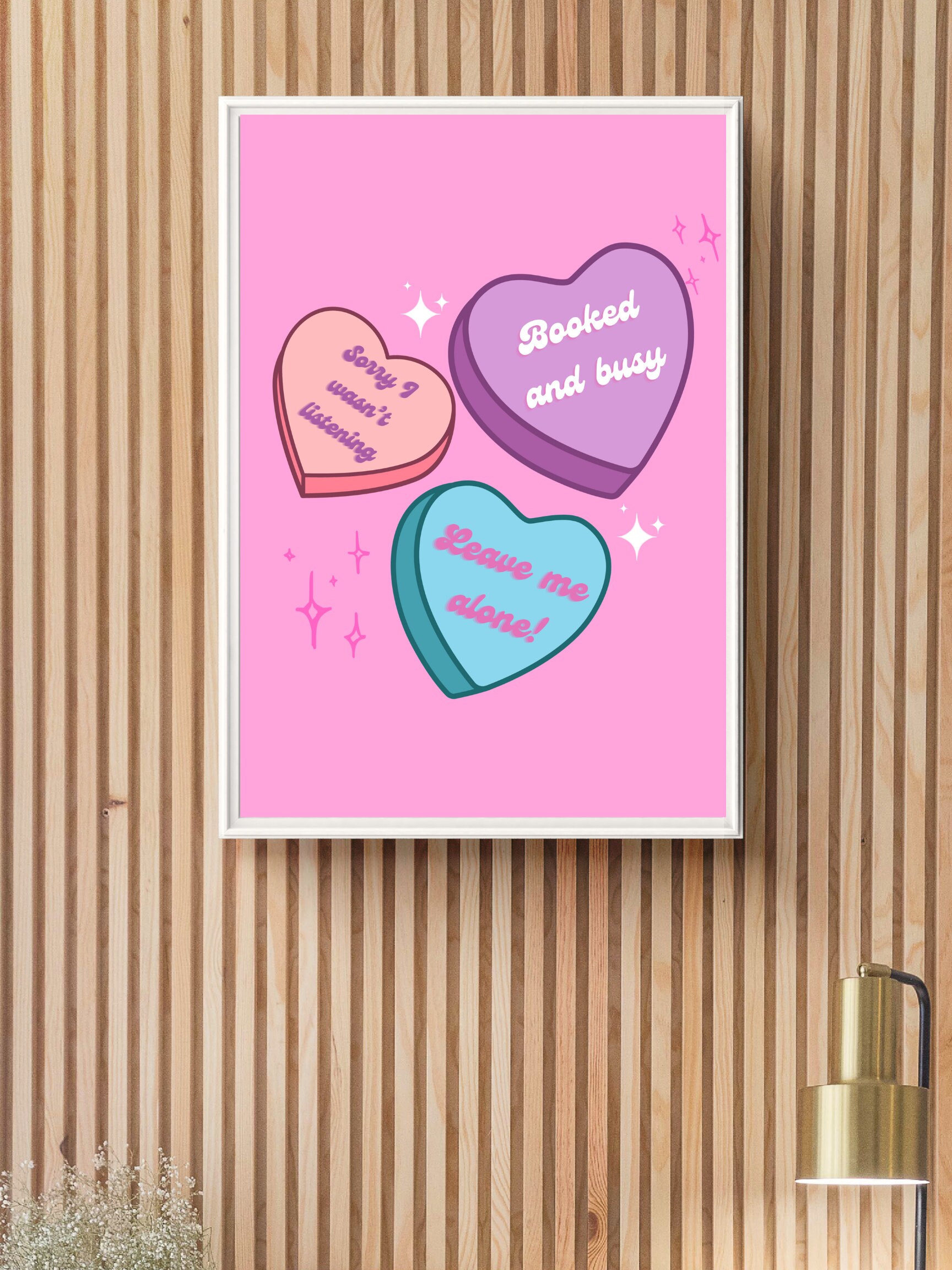 Candy Heart Poster - Etsy