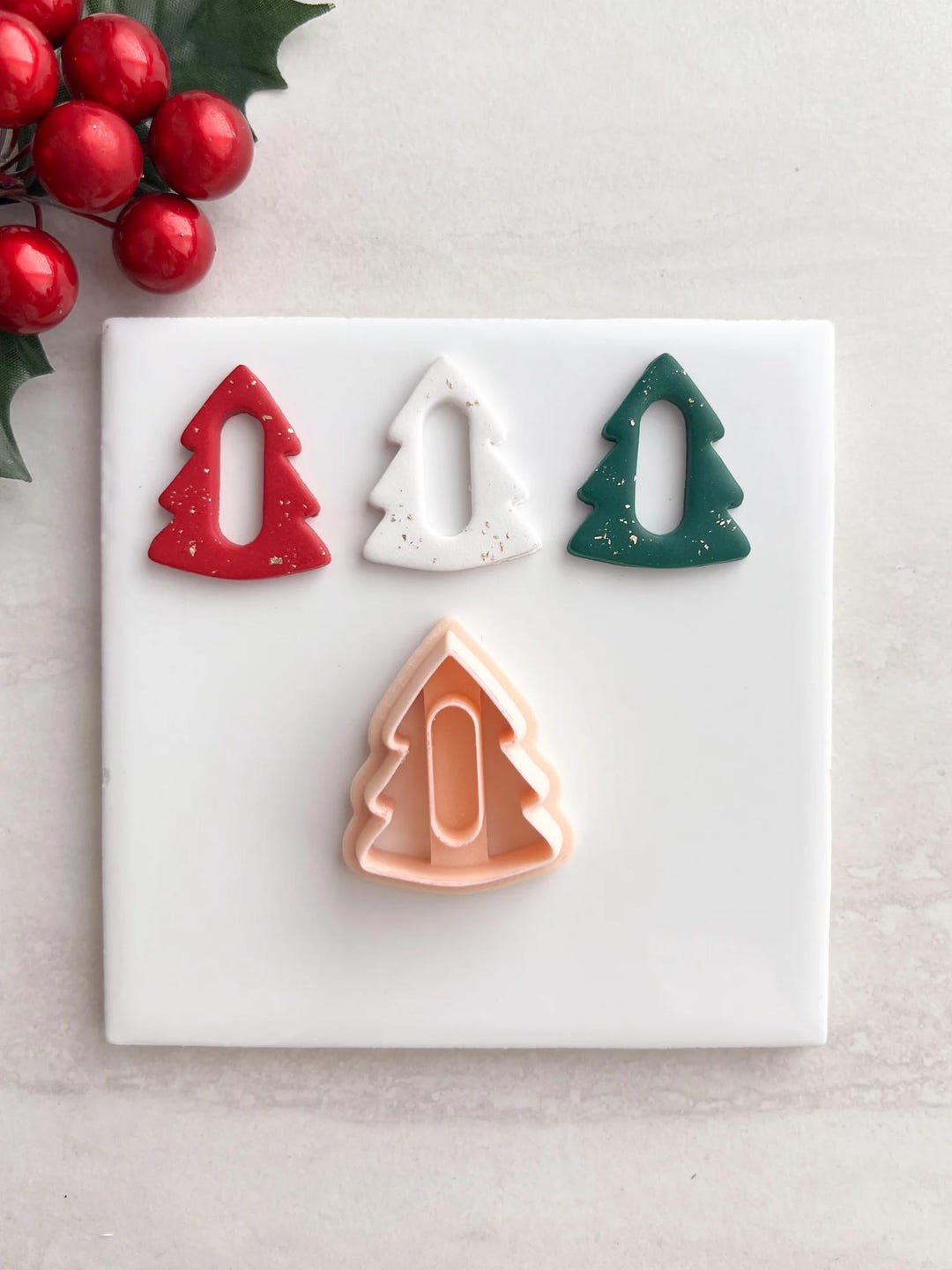 Oval Cutout Tree Clay Cutter | Polymer Clay Cutter for DIY Holiday ...