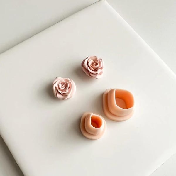 Clay Rose Earrings - Etsy