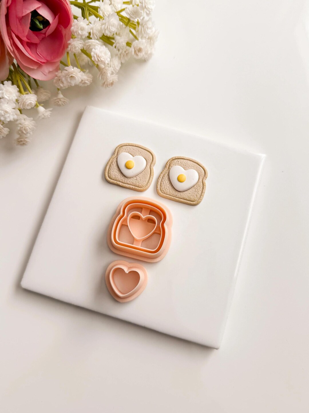 Heart Eggs and Toast Clay Cutter | Polymer Clay Cutter for DIY Brunch ...