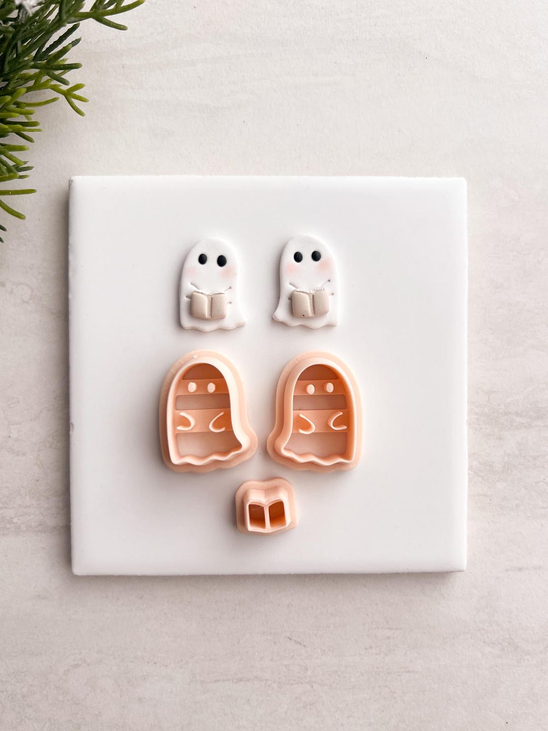 Ghost Reading Book Clay Cutter | Ghost With Book Polymer Clay Cutter ...