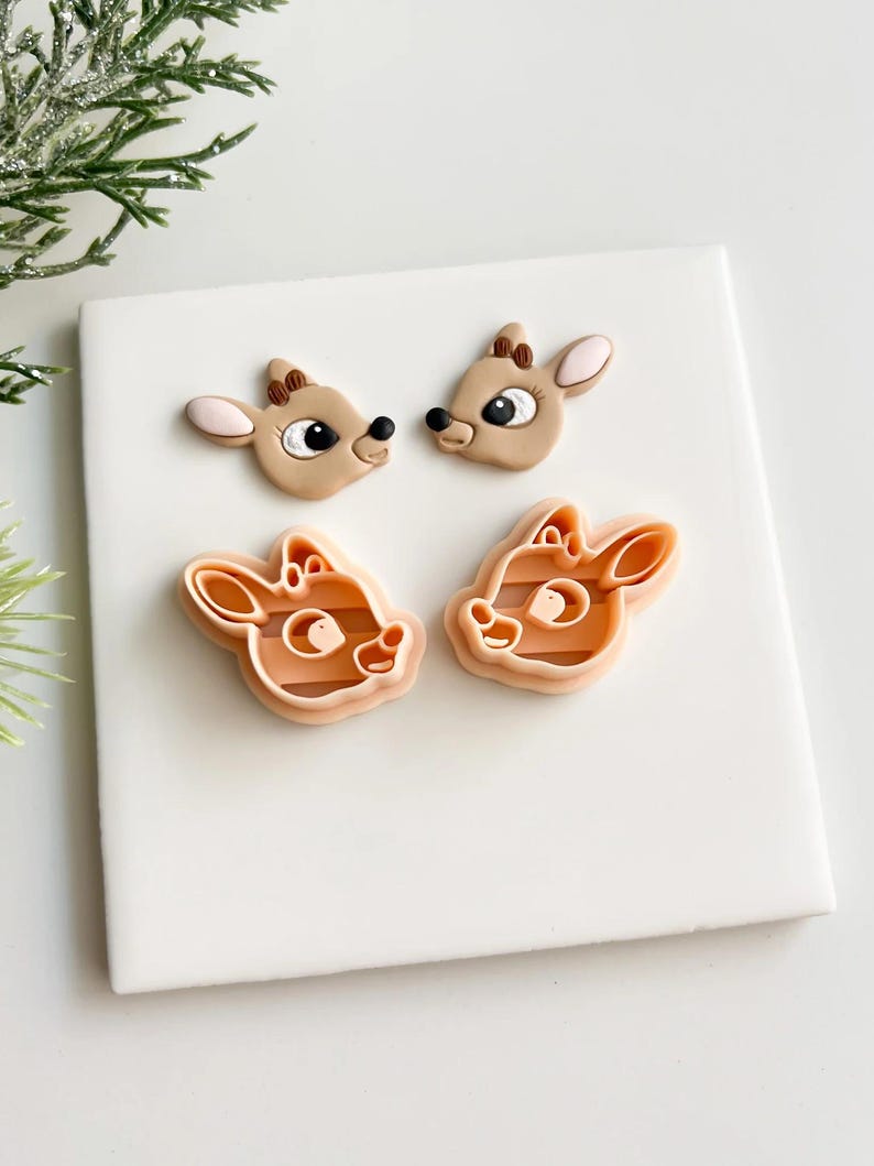 Rudolph Clay Cutter | Reindeer Polymer Clay Cutter for Christmas ...